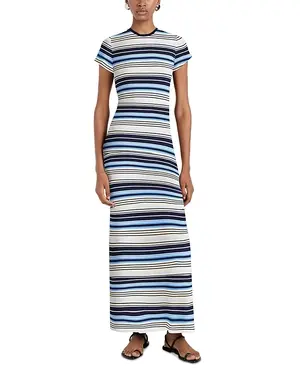 Proenza Schouler White Label Noelle Striped Jersey Maxi Dress - Sky Multi