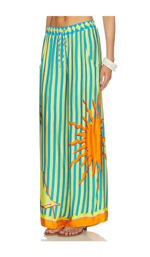 MAAJI Wide Leg Tropical Print Drawstring Pants