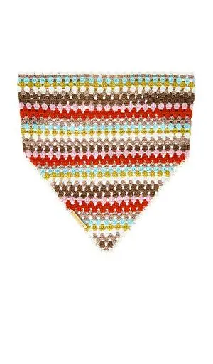 My Beachy Side Multi Striped Hand Crocheted Bandana In Red - Multi Red