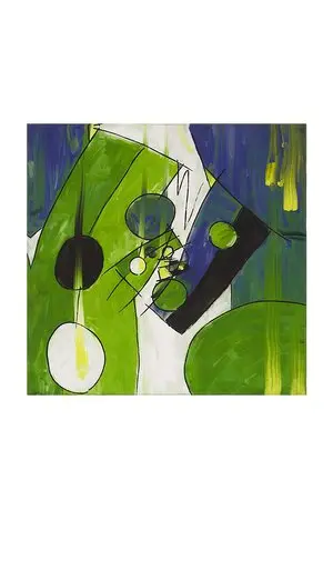 YELLOW THE LABEL X Silk Scarf In Green, Blue, White