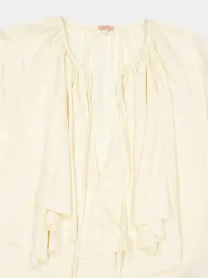 Johanna Ortiz Ecru Jacquard Viscose Top