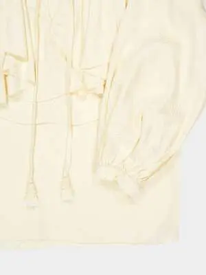 Johanna Ortiz Ecru Jacquard Viscose Top