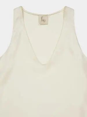 PAULA S Serena Silk Tank-top - Cream