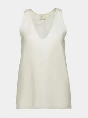 PAULA S Serena Silk Tank-top - Cream