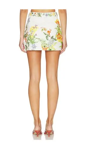 Hemant & Nandita Floral Print Mini Skirt With Buckle Belt