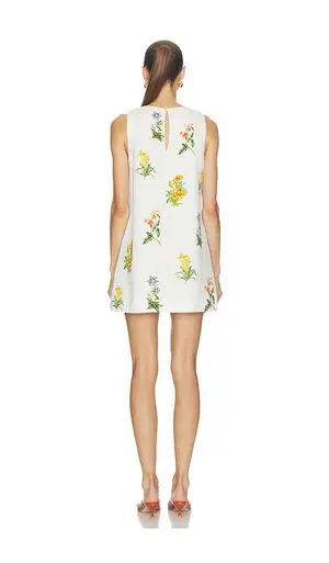 Hemant & Nandita Sleeveless Embroidered Floral Mini Dress