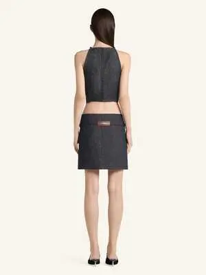 COURREGES Brut Pointy Denim Tank Top - Grey