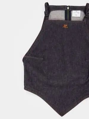 COURREGES Brut Pointy Denim Tank Top - Grey