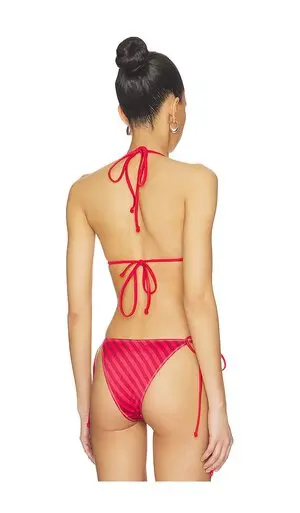 Frankies Bikinis X Jennie Nick Satin Halterneck Bikini Top