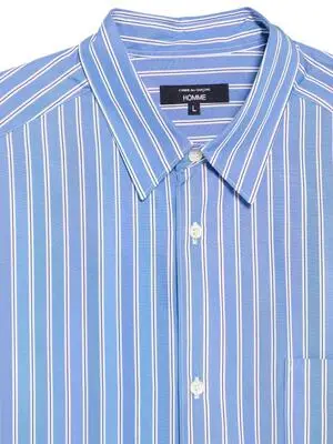 Comme Des Garçons Striped Cotton Shirt - Blue