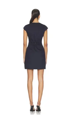 ALIGNE Jennie Linen Mix Dress - Navy
