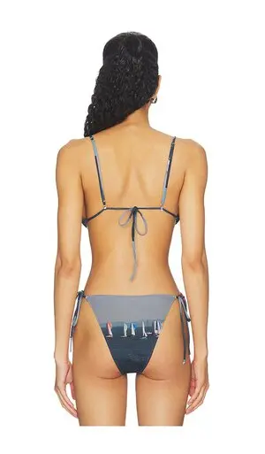 YELLOW THE LABEL X Sade Charm Bikini Top In Slate