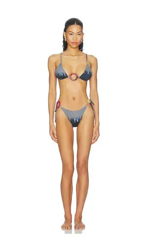 YELLOW THE LABEL X Sade Charm Bikini Top In Slate