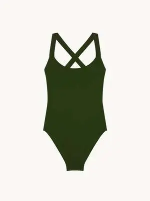 LIDO Novantatre One-piece Swimsuit With Crisscross Straps - Olive