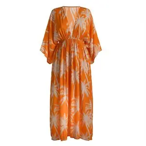 COCO RIKO IBIZA Frances Maxi Kaftan - Orange/gold/yellow