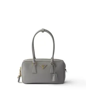 Prada Small Saffiano Leather Top-handle Bag - Cloudy Gray