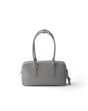 Prada Small Saffiano Leather Top-handle Bag - Cloudy Gray