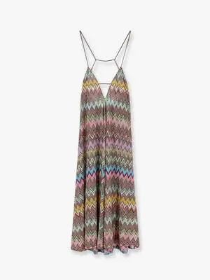 Missoni V-neck Plunging Back Cover-up Dress - Multicolor