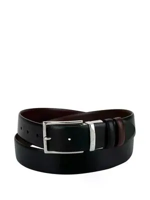 PIQUADRO Reversible Grained-texture Leather Belt - Black