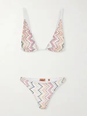 Missoni Striped Metallic Triangle Bikini - Multi