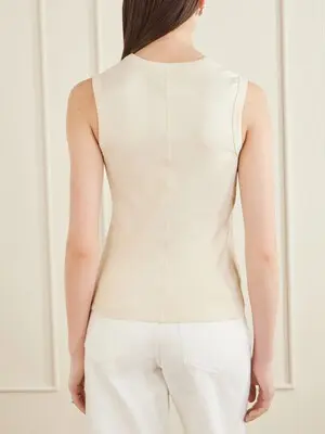 FLORE FLORE Dewi Organic Cotton V-neck Tank - Neutrals