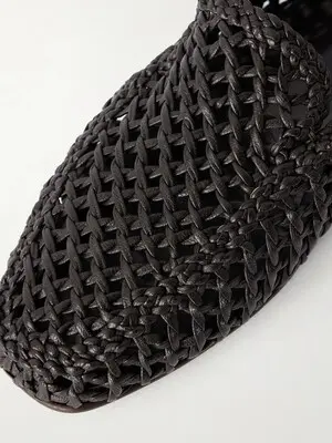 Le Monde Beryl Woven Leather Loafers
