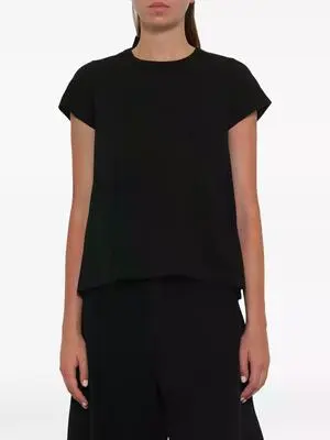 Sacai Cotton Jersey And Poplin Pleated Back T-shirt - Black