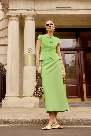 ALIGNE Mia Linen Maxi Skirt - Apple