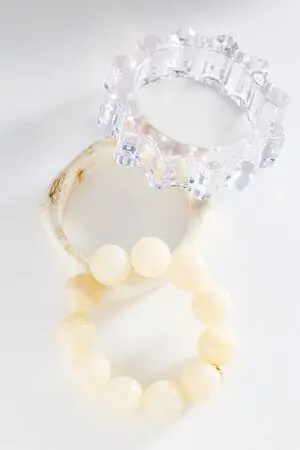 Anthropologie Set Of 3 Resin Bangles - Clear