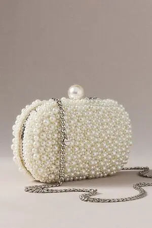 OLGA BERG Valenta Pearl Clutch - Ivory