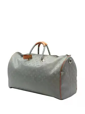 LOUIS VUITTON Monogram Titanium Keepall Bandouliere 50 Travel Bag