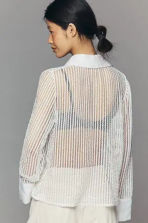 MANDINGA Sheer Crochet Appliqué Cardigan
