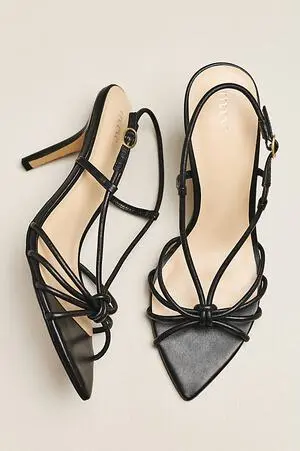 Maeve Maeve Strappy Knotted Pointed-Toe Heels Black