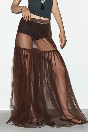 Shona Joy Halo Sheer Maxi Skirt