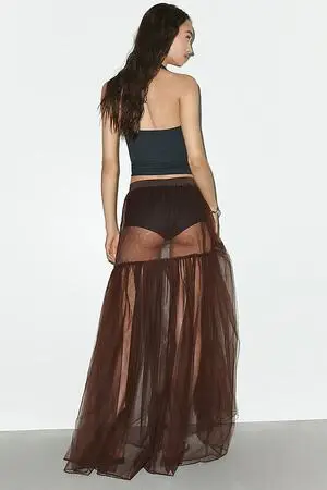 Shona Joy Halo Sheer Maxi Skirt