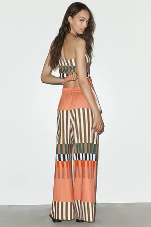 HUTCH High Rise Wide Leg Stripe Pants