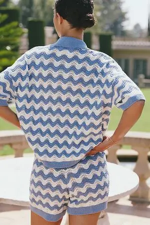 Electric & Rose Jacklyn Shirt Top Crochet Knit