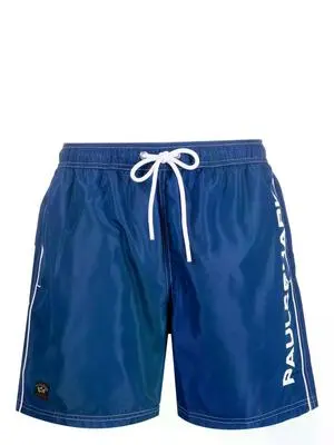 Paul & Shark Logo Print Swim Shorts - Blue