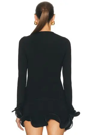 SID NEIGUM Sculptural Sleeve Bamboo Top - Black