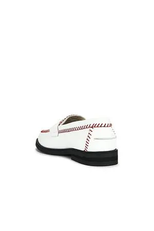 DUKE + DEXTER Wilde Dexter Baseball Penny Loafer - Cream