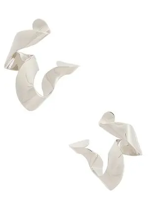 Dries Van Noten Brass Palladium Plated Twisted Earrings