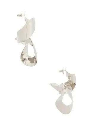 Dries Van Noten Brass Palladium Plated Twisted Earrings