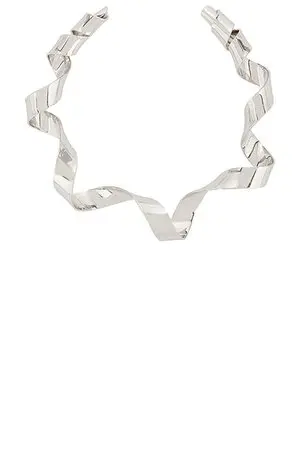 Dries Van Noten Twisted Necklace In Brass - Silver