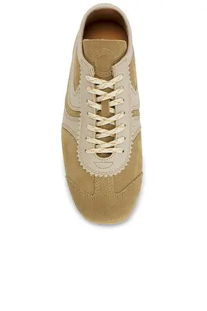 Dries Van Noten Suede And Leather Lace-up Sneakers - Beige