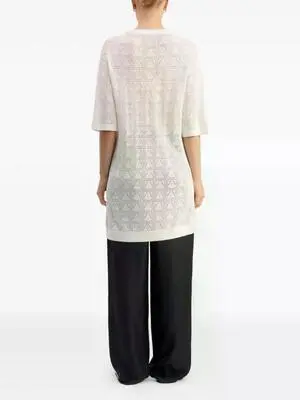 Loulou De Saison Knit Patterned Crew Neck Top