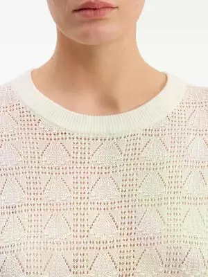 Loulou De Saison Knit Patterned Crew Neck Top