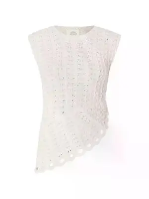 Loulou De Saison Saez Ruffled Crochet Knit Top