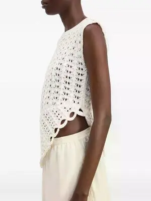 Loulou De Saison Saez Ruffled Crochet Knit Top