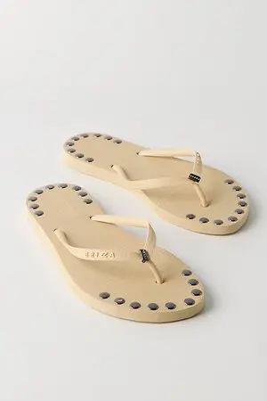 BRIZZA AREZZO Embellished Thong Sandals - Ivory