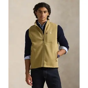 Ralph Lauren Double-knit Mockneck Vest - Desert Tan
